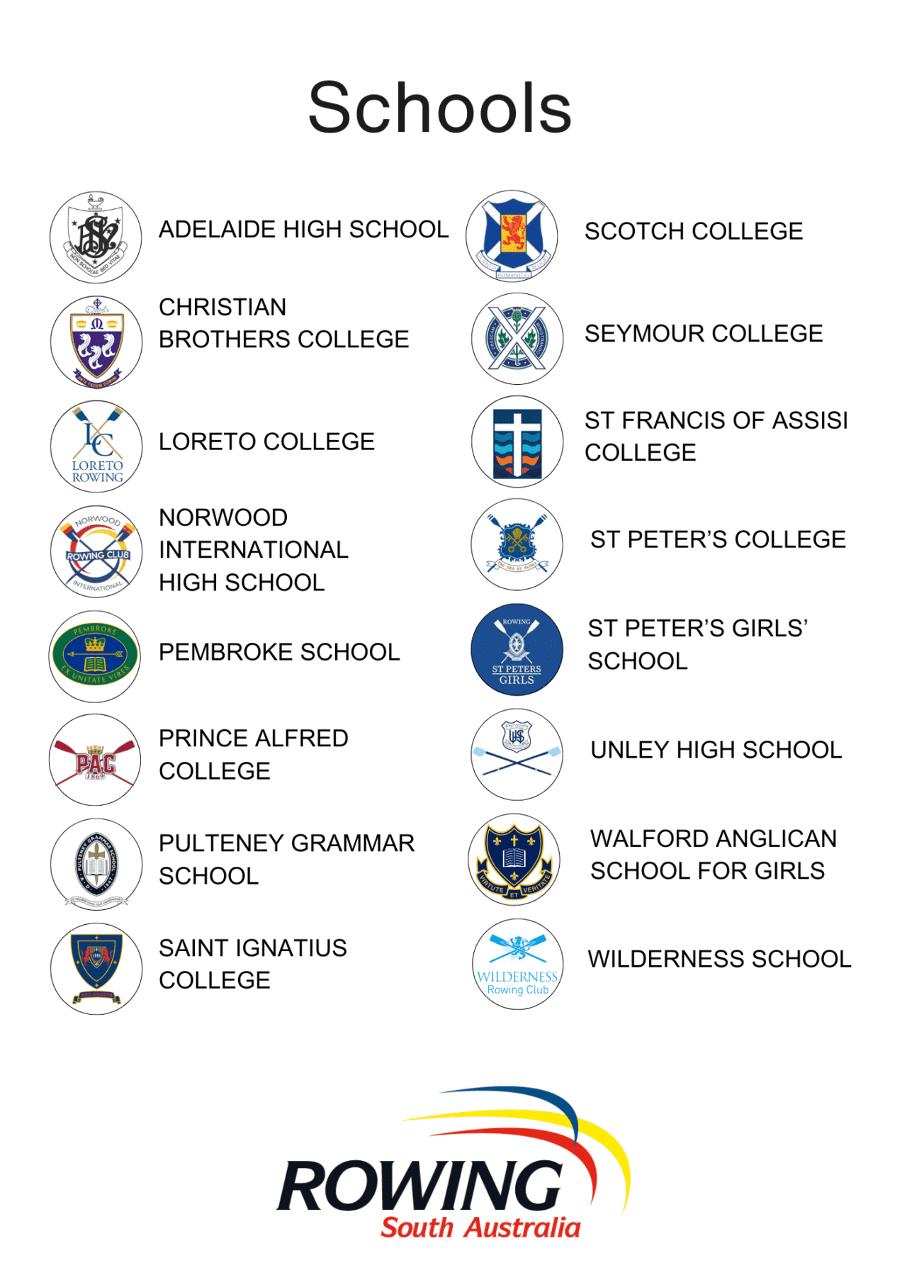 Schools - Rowing South Australia